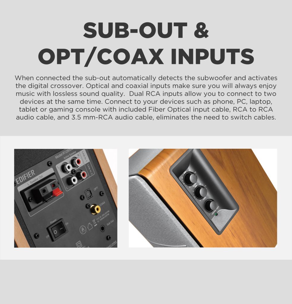 Edifier R1280DBS Bluetooth Speaker with subout | Edifier Malaysia